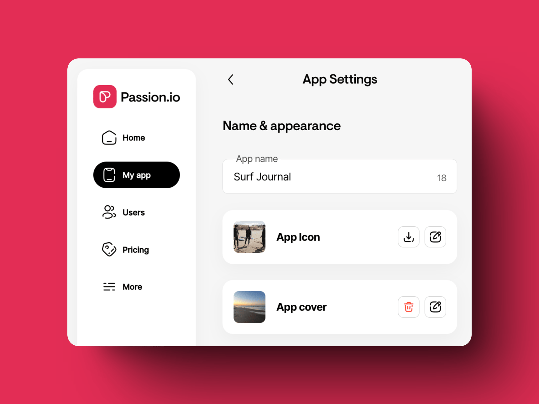 App Name, URL and Icon Customization