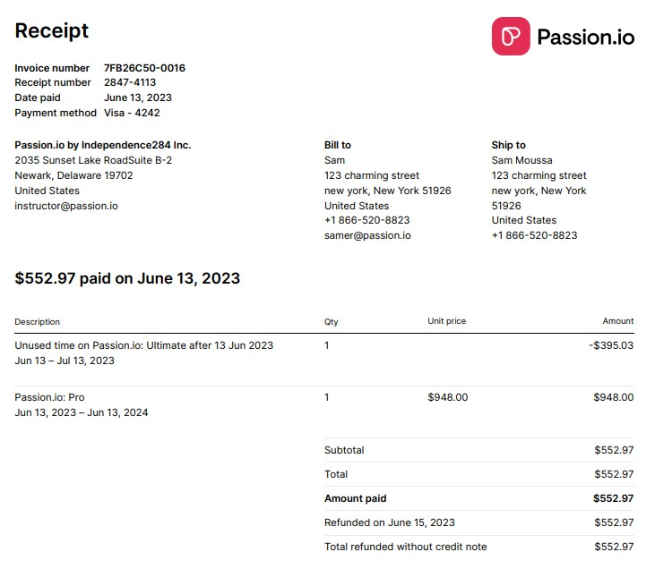 Accessing Your Passion.io Invoices and Receipts