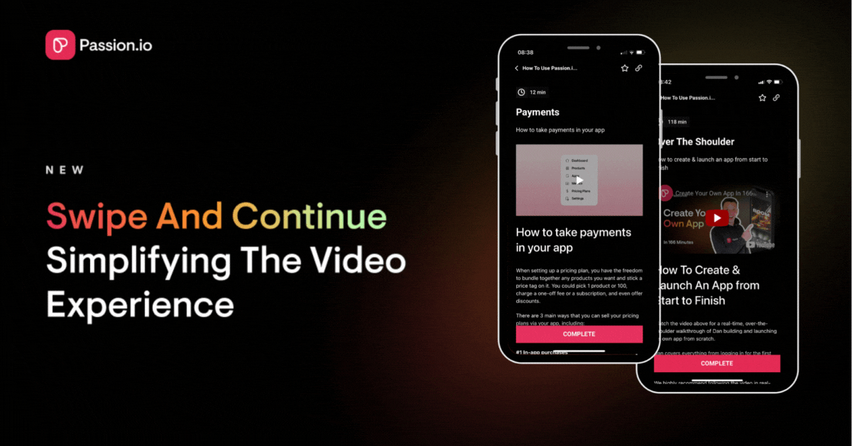 🔄 Swipe to close videos