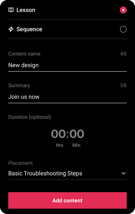 How to add Lessons to a Course