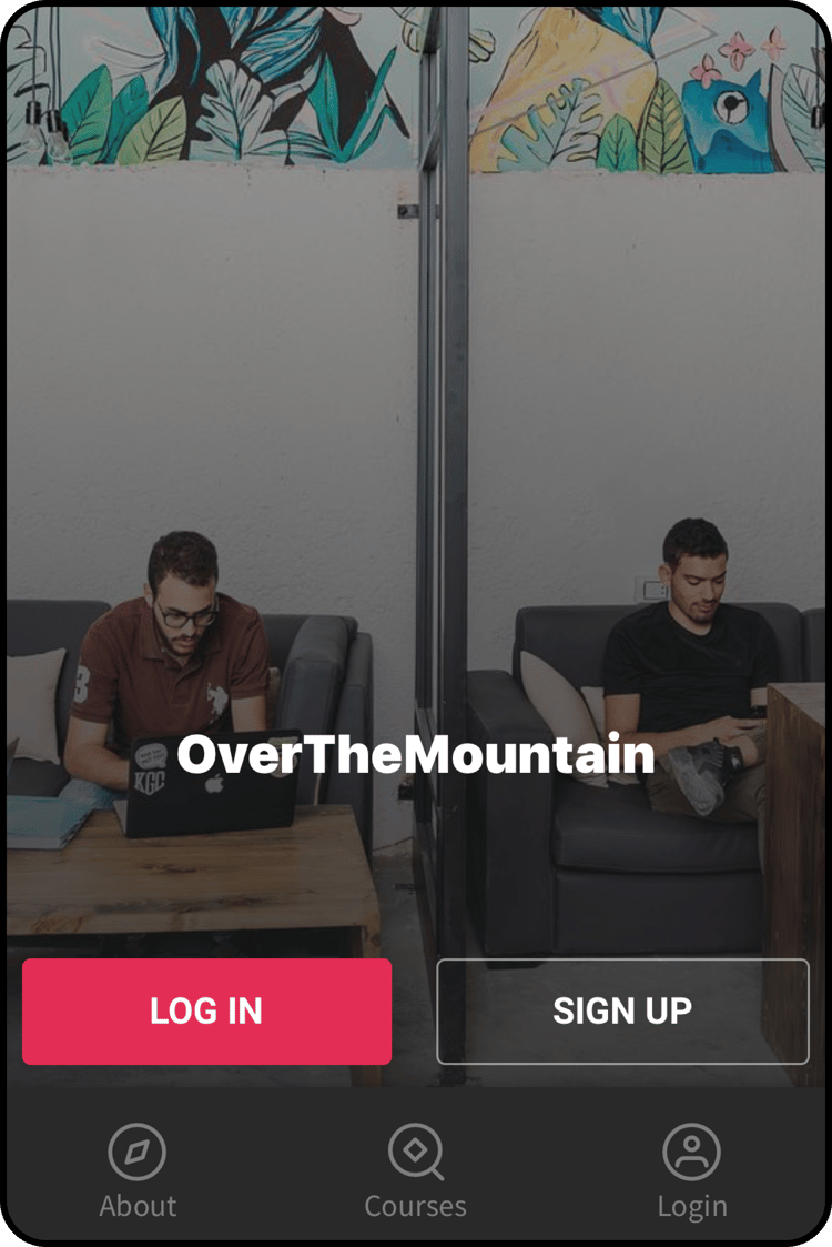 The Passion.io Welcome Screen